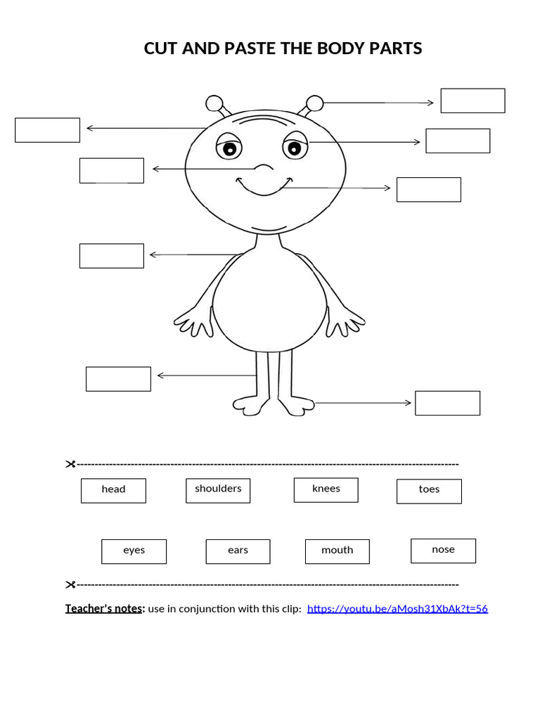 Cut Paste Activity Body Parts Activities With Music Songs Nursery ...
