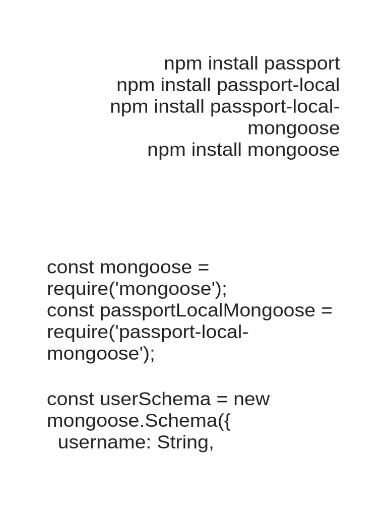 Passport Local Mongoose | PDF