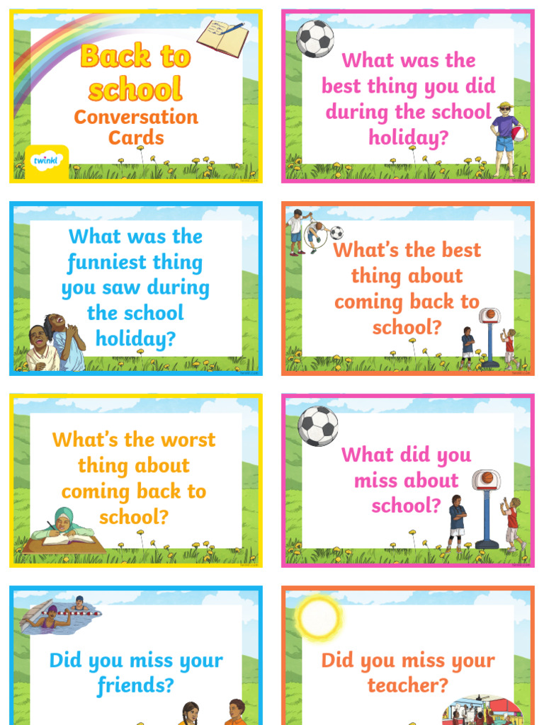 T 1657805168 Back To School Conversation Cards For Esl Students - Ver ...