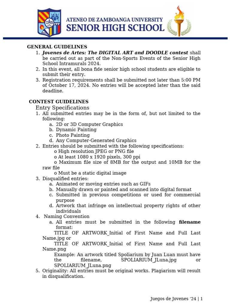 Jovenes - Digital Art - Doodle - Guidelines - SY24-25 | PDF | Film And ...