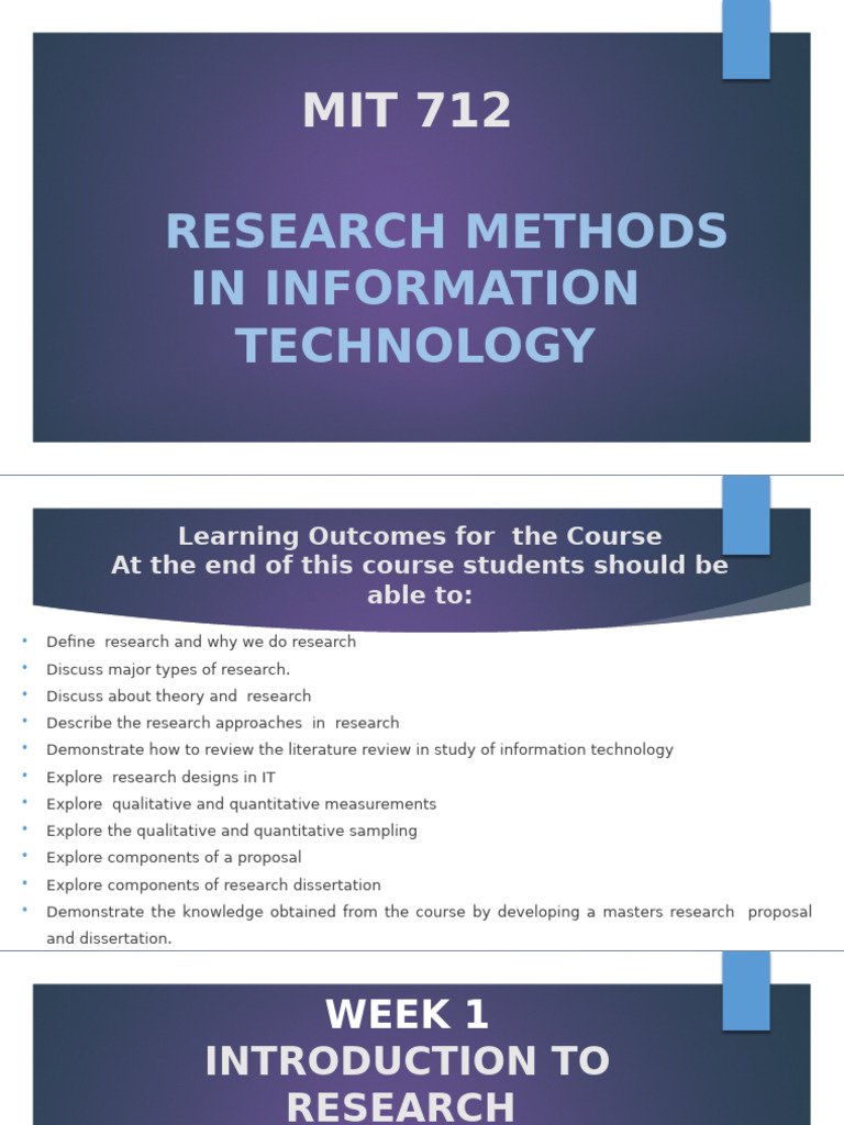 Research Methods in Information Technology | PDF | Methodology ...