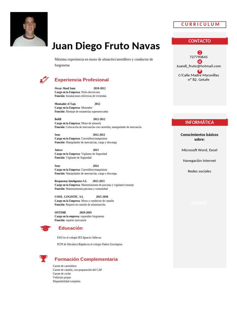 Curriculum Juandi | PDF | Vehículos