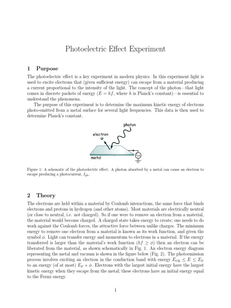Photoelectric Effect Experiment 2021 | PDF | Photoelectric Effect ...