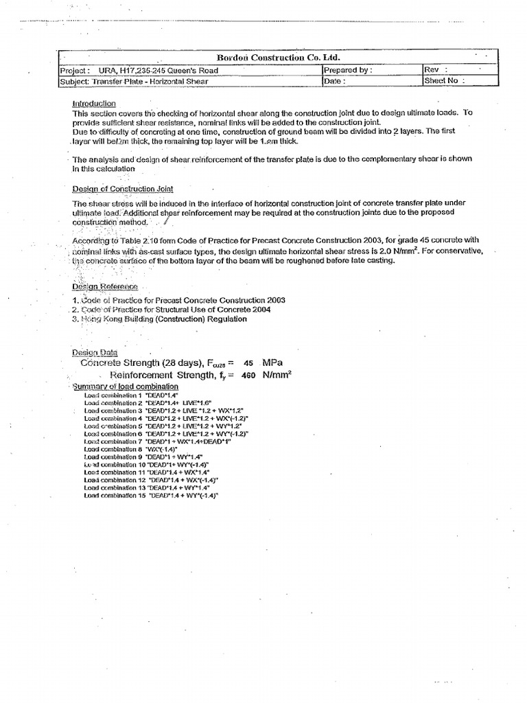 Additional Horizontal Shear (Transfer Plate) | PDF