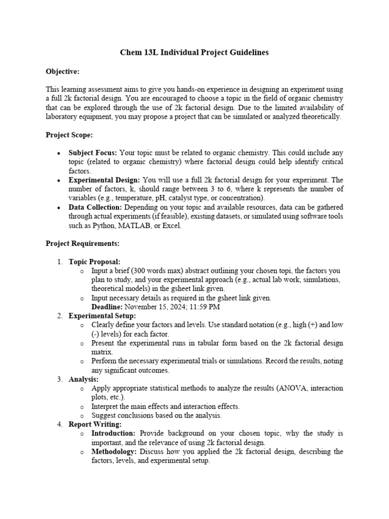 2k Factorial Design in Organic Chemistry | PDF | Experiment | Methodology