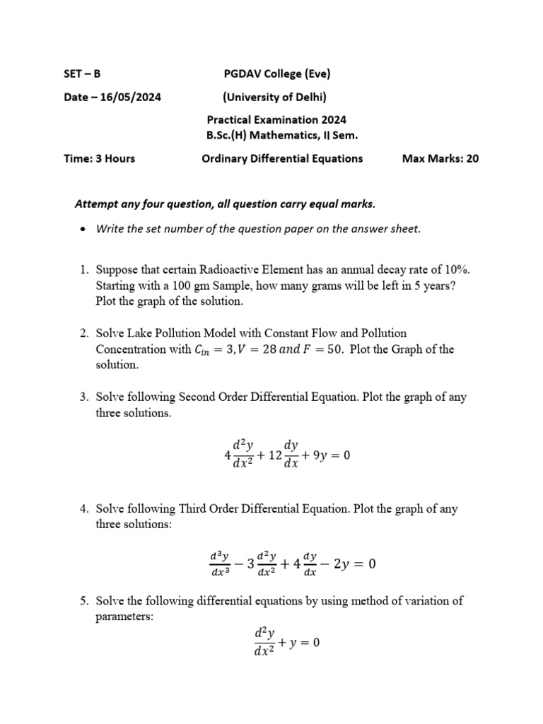 Sem 2nd Pract Paper Set B | PDF