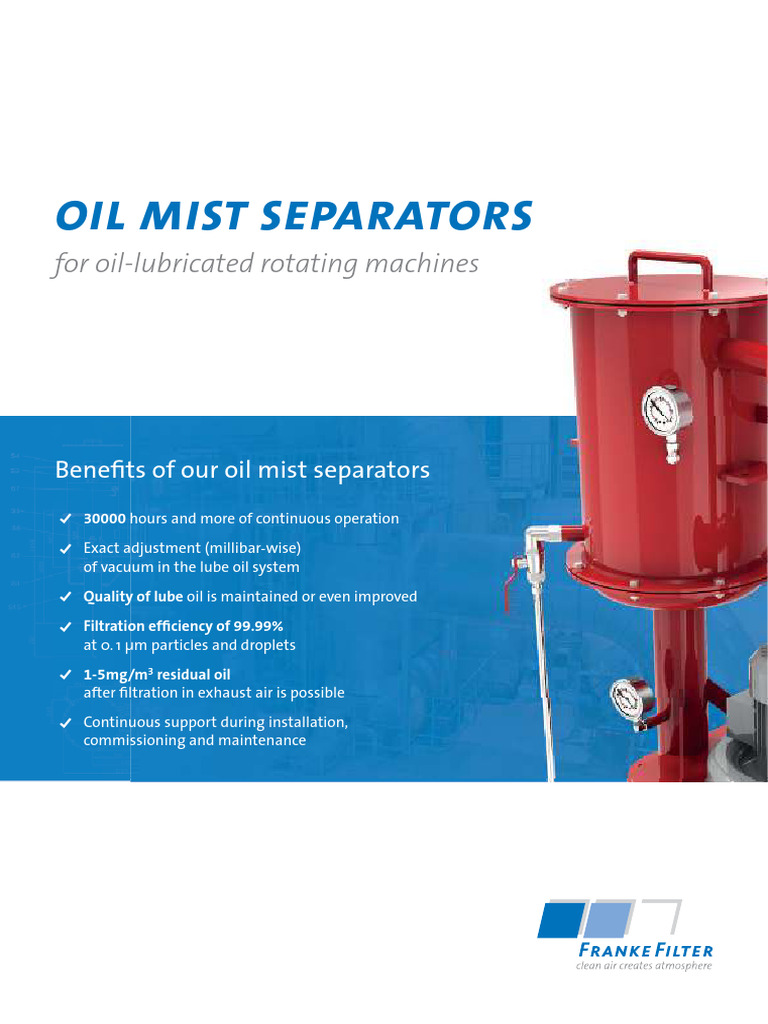 High-Efficiency Oil Mist Separators | PDF | Technology & Engineering