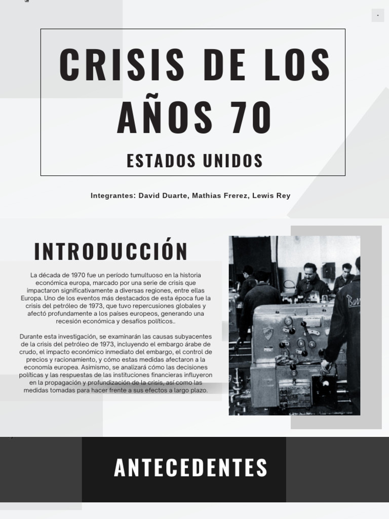 Crisis de Los Años 70 | PDF | Crisis petrolera de 1973 | Inflación