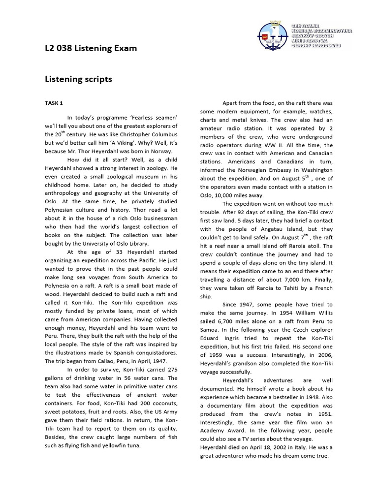 L2 038 Listening Scripts | PDF