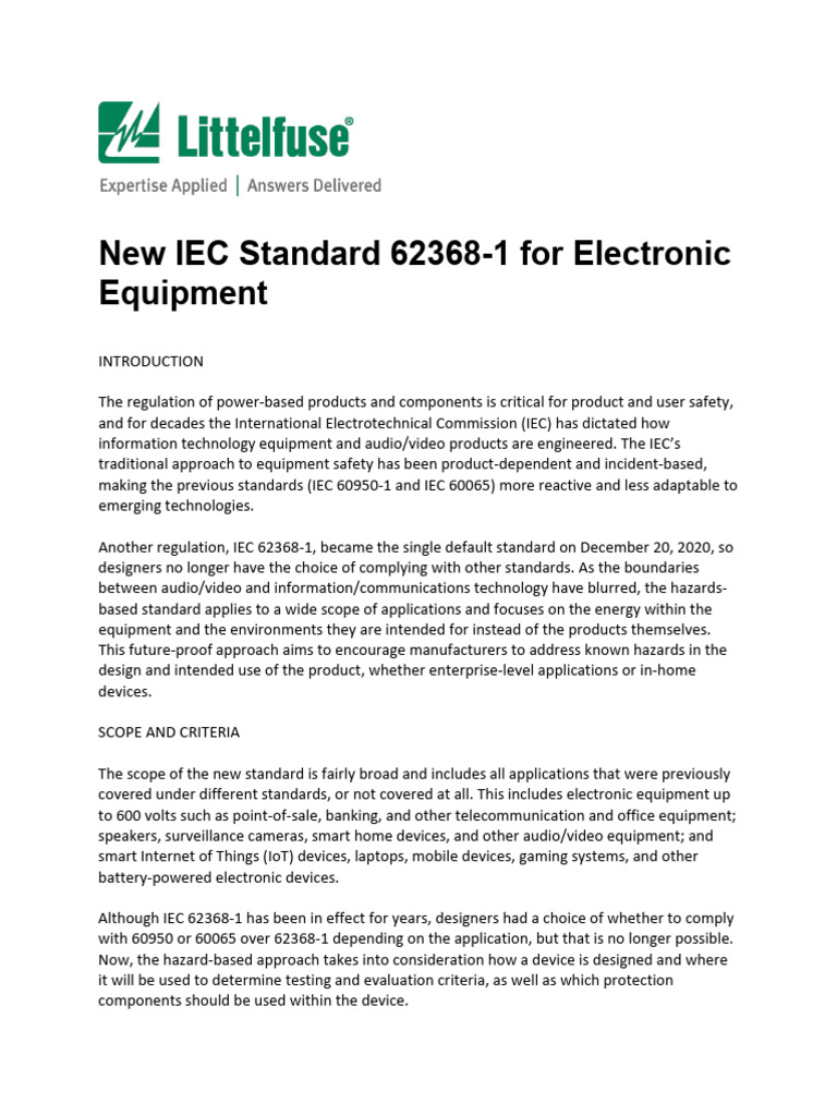 IEC Global Safety Standard White Paper | PDF | Fuse (Electrical ...