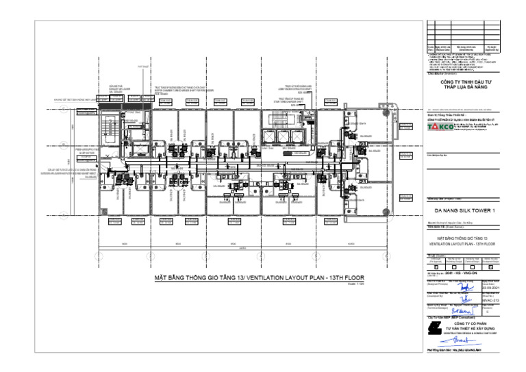 Mvac-213-Mb Thong Gio Tang 13 (Ventilation Layout Plan - 13th Floor) | PDF