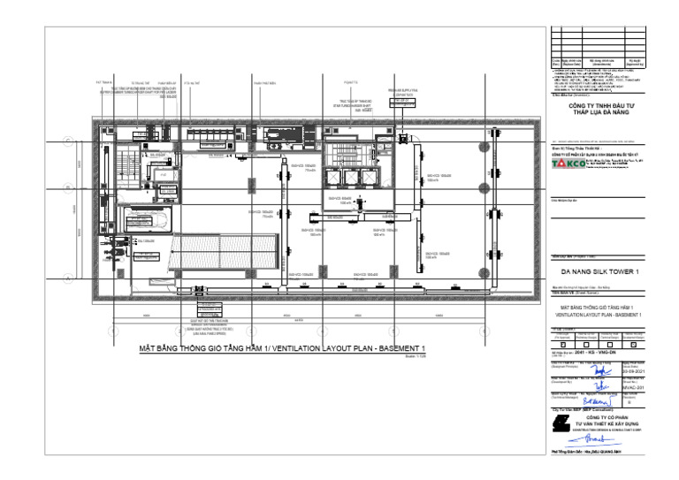 Mvac-201-Mb Thong Gio Ham 1 (Ventilation Layout Plan - Basement 1) | PDF