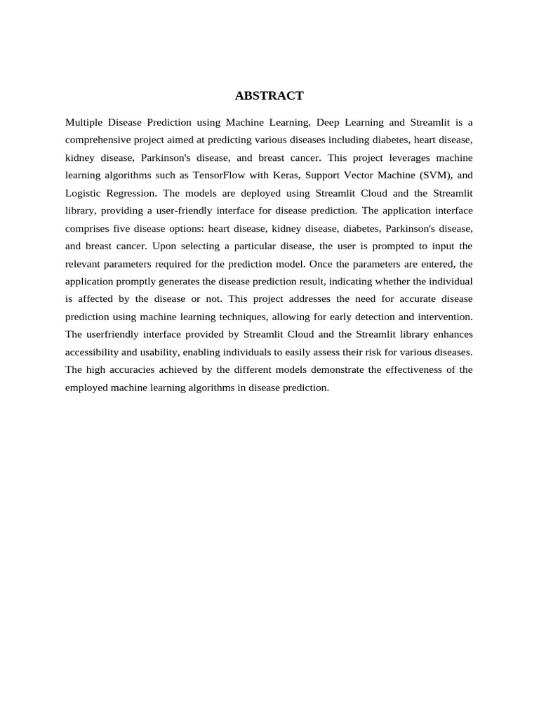 Multiple Disease Prediction | PDF | Support Vector Machine | Machine ...