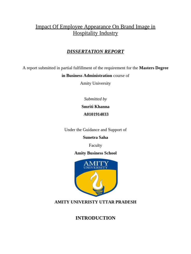 Dissertation Report | PDF | Communication | Brand