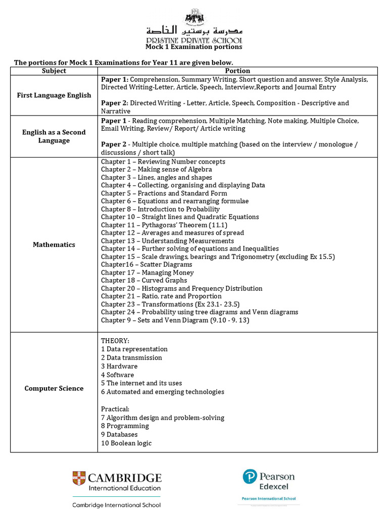 Mock 1 Examination Portion Year 11 | PDF | Force | Tourism