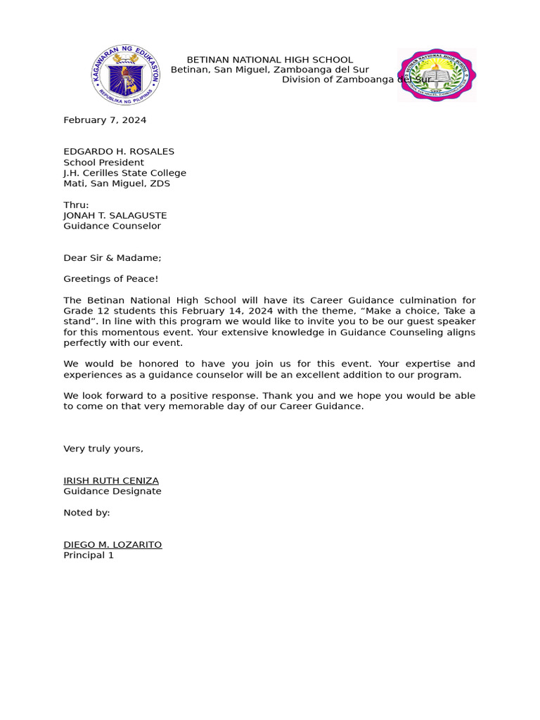 Guest Speaker Letter | PDF