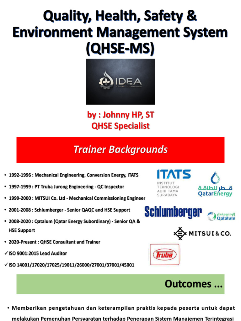 QHSE Management System IDEA Rev01 | PDF | Karier & Perkembangan | Bisnis