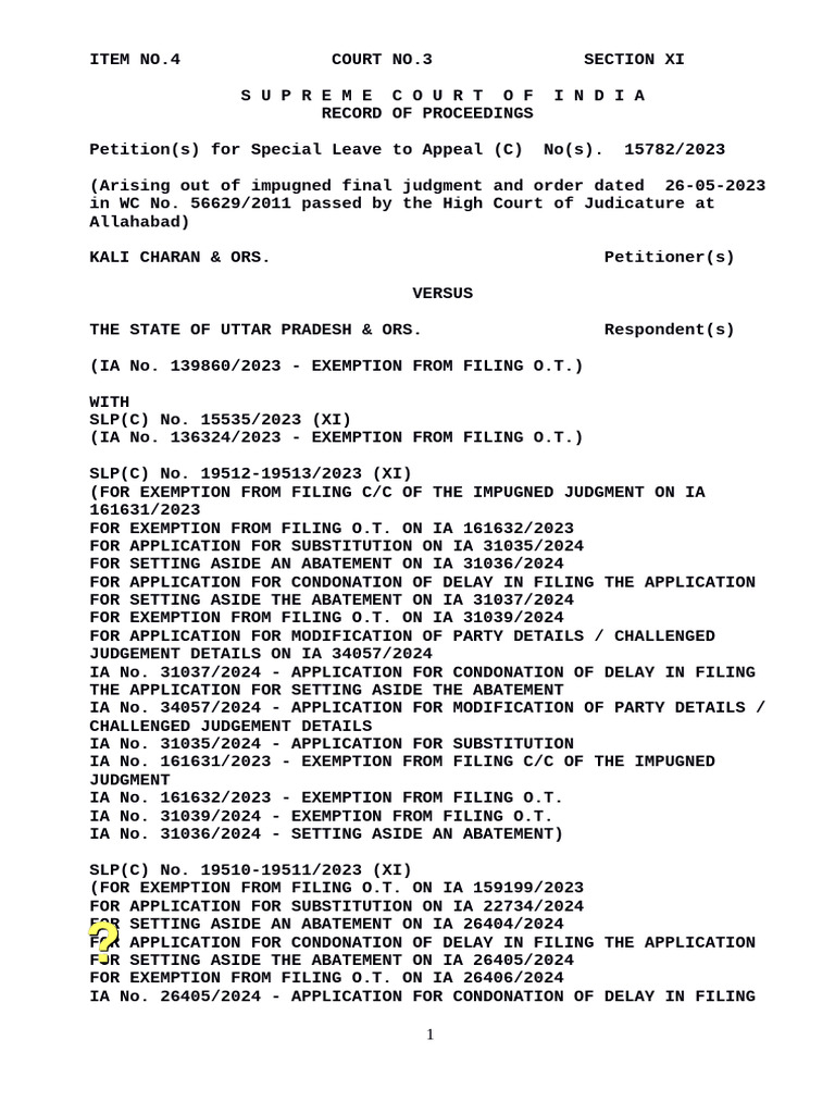 Diary Number 24638 - 2023 (09-05-2024) | PDF | Judgment (Law) | Judiciaries