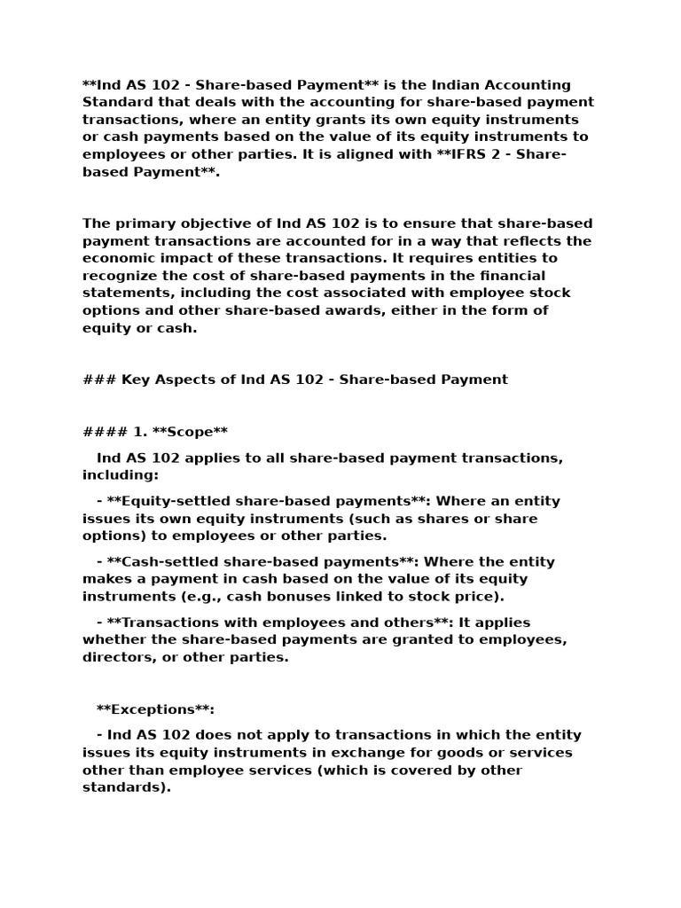 Ind AS 102 | PDF | Fair Value | Employee Stock Option