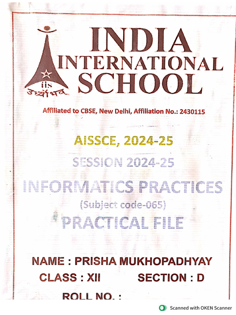 Practical Cover and Index and Certificate | PDF