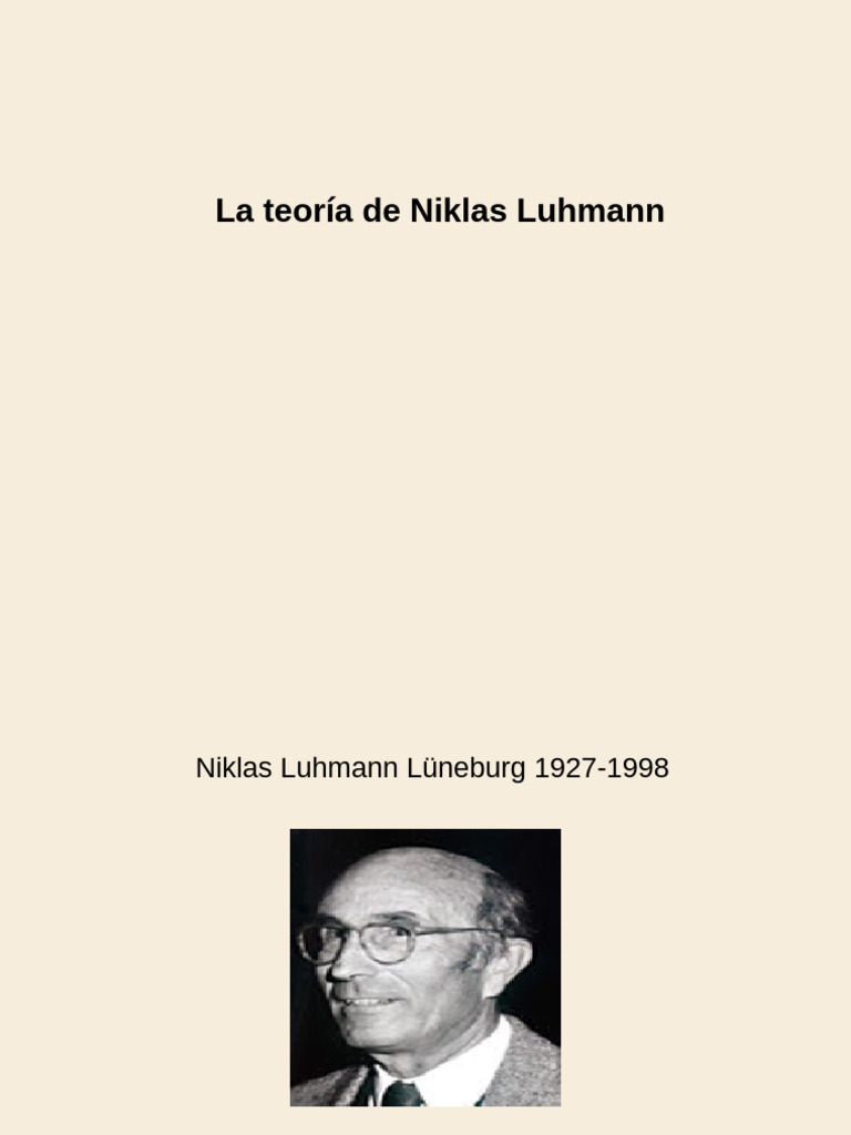 Niklas Luhmann | PDF | Teoría | Teoría de sistemas