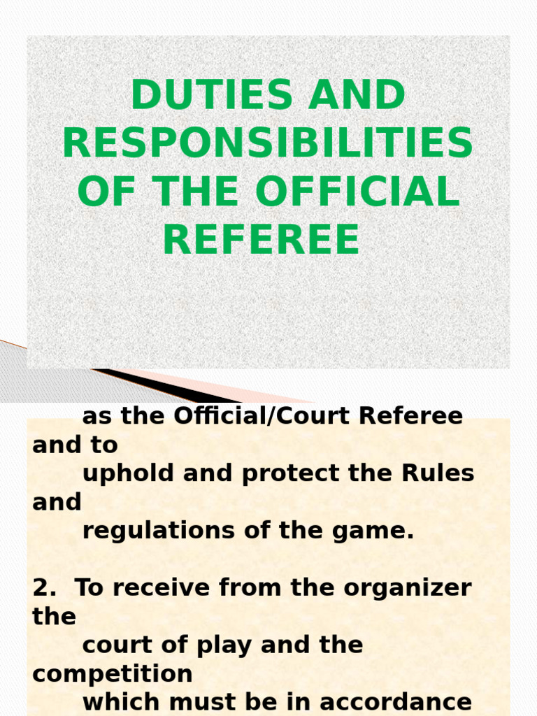 10 Court Referee | PDF