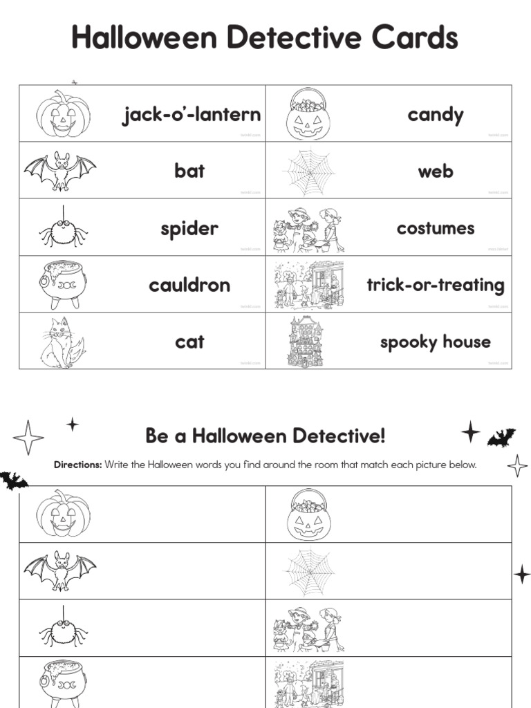 BW Halloween Read and Write The Room Activity | PDF | Mystery, Thriller ...