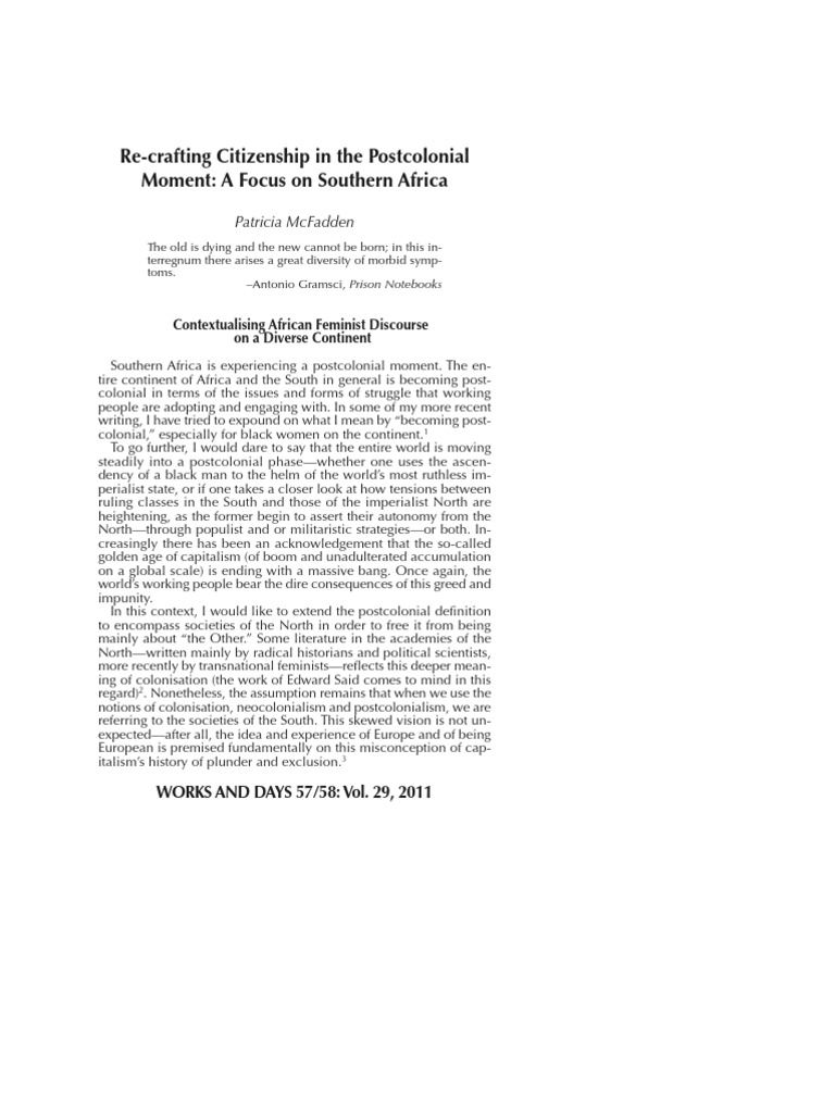 Pat Mcfadden On Postcoloniality in The North | PDF | Postcolonialism ...