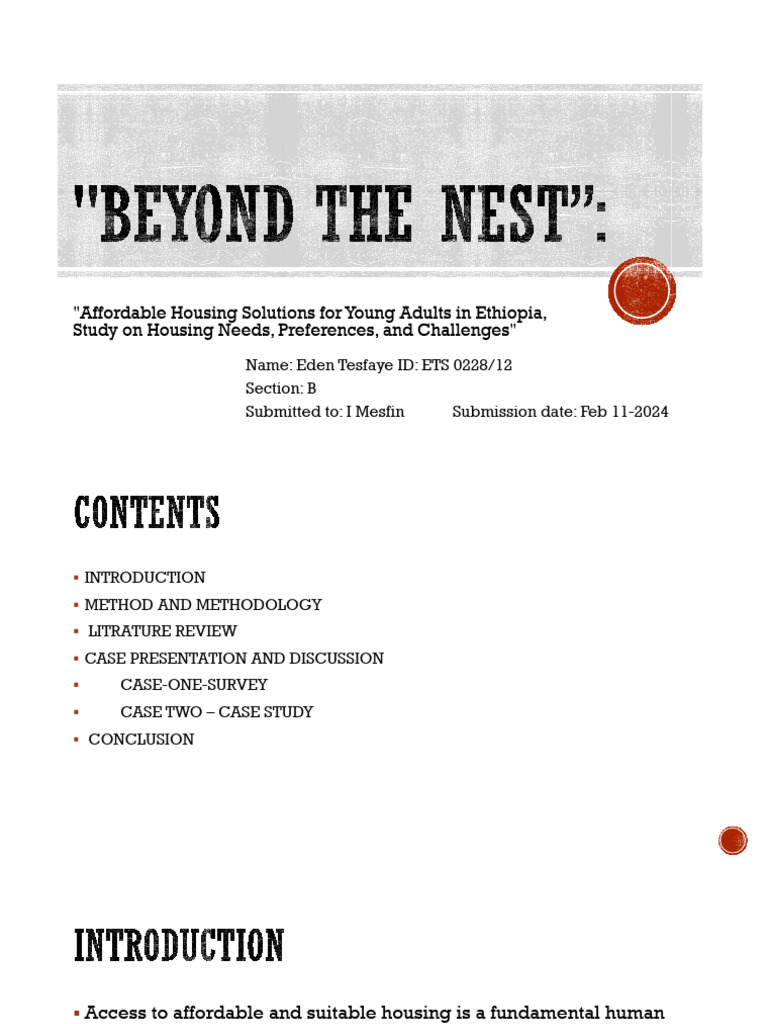 Affordable Housing for Young Adults in Ethiopia | PDF | Affordable ...