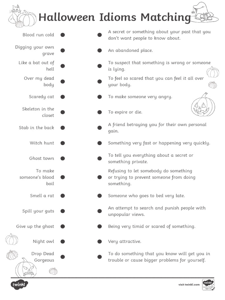 T Eal 1632467421a Esl Halloween Idiom Matching Worksheet Super Eco ...