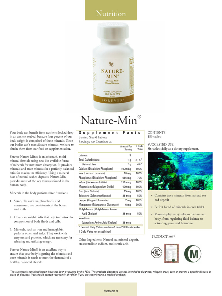 Forever Nature Min Benefits | PDF | Nutrition | Diet & Nutrition