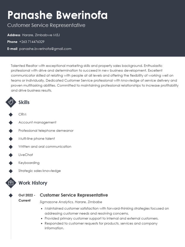 Panashe Bwerinofa Resume 74 | PDF