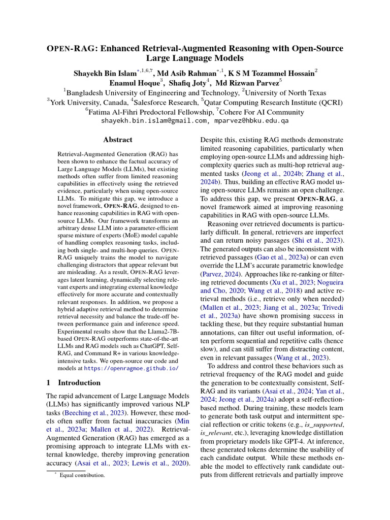 Enhanced Retrieval Augmented Reasoning With Open Source Large Language Models Pdf Artificial