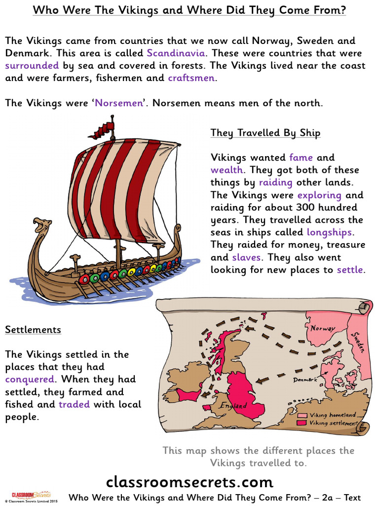 Who Were The Vikings and Where Did They Come From 2a Guided Reading ...
