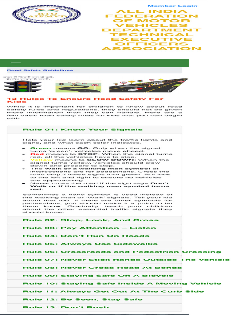 Road Safety Rules for Kids | PDF | Technology & Engineering