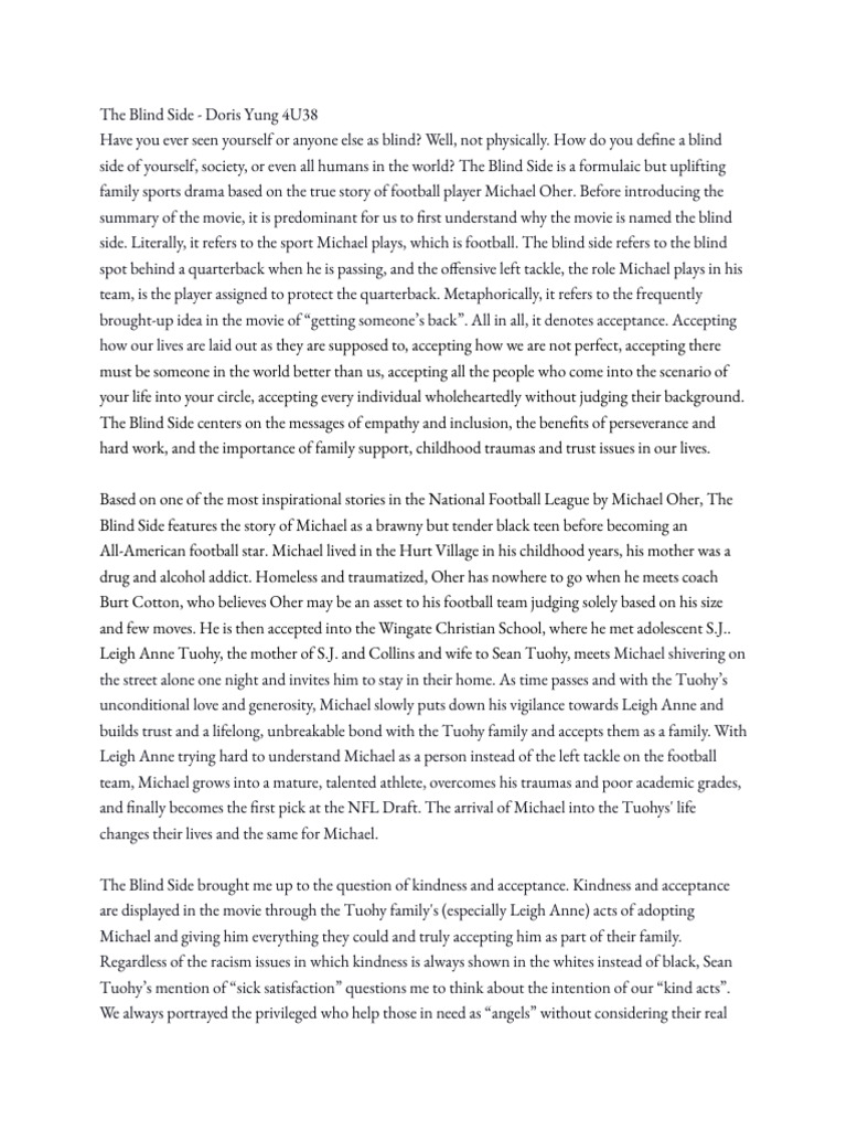 Understanding "The Blind Side" Themes | PDF | Social Science | Wellness