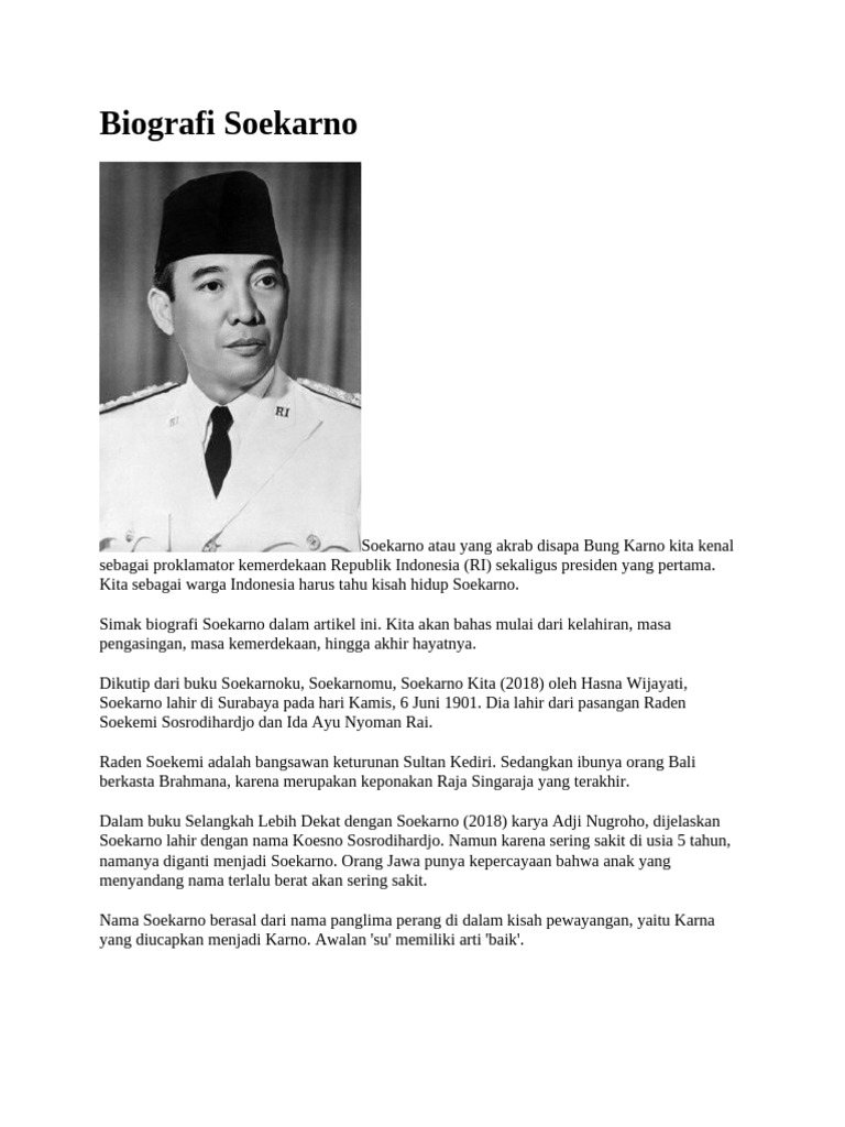 Biografi Soekarno | PDF | Sejarah