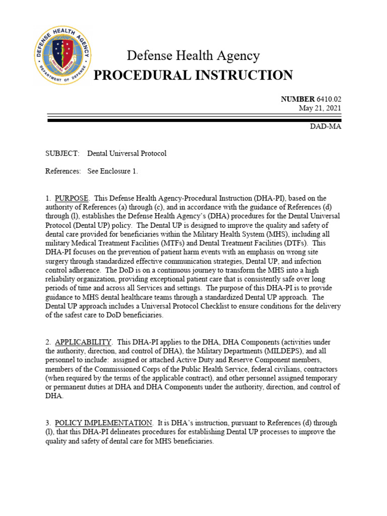 Dental Universal Protocol Guidelines | PDF | Patient Safety | Surgery