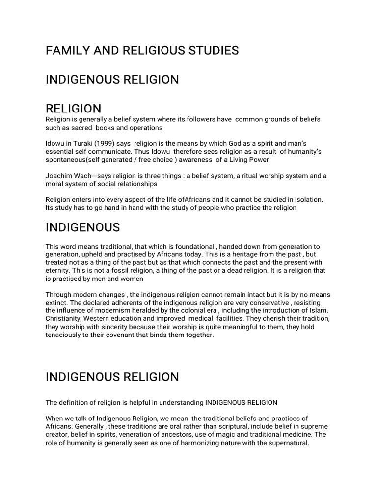 Frs-Indigenous Religion | PDF