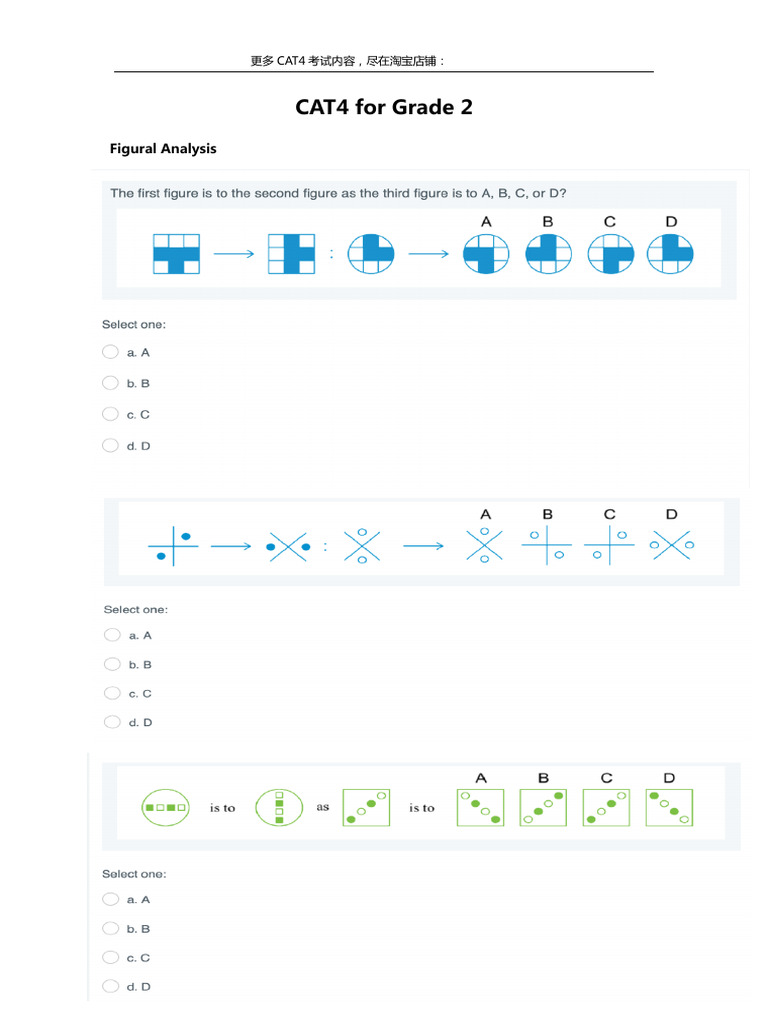 CAT4 For G2-03-Figure Analogies | PDF