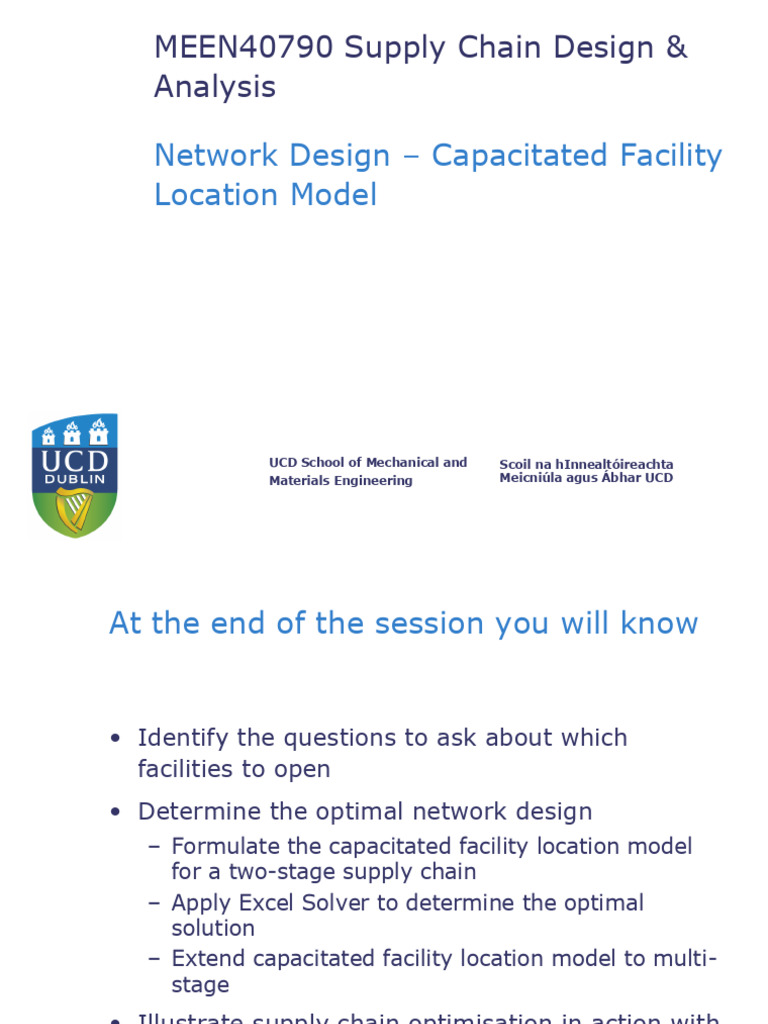 Capacitated Facility Location Model Guide | PDF | Supply Chain | Business