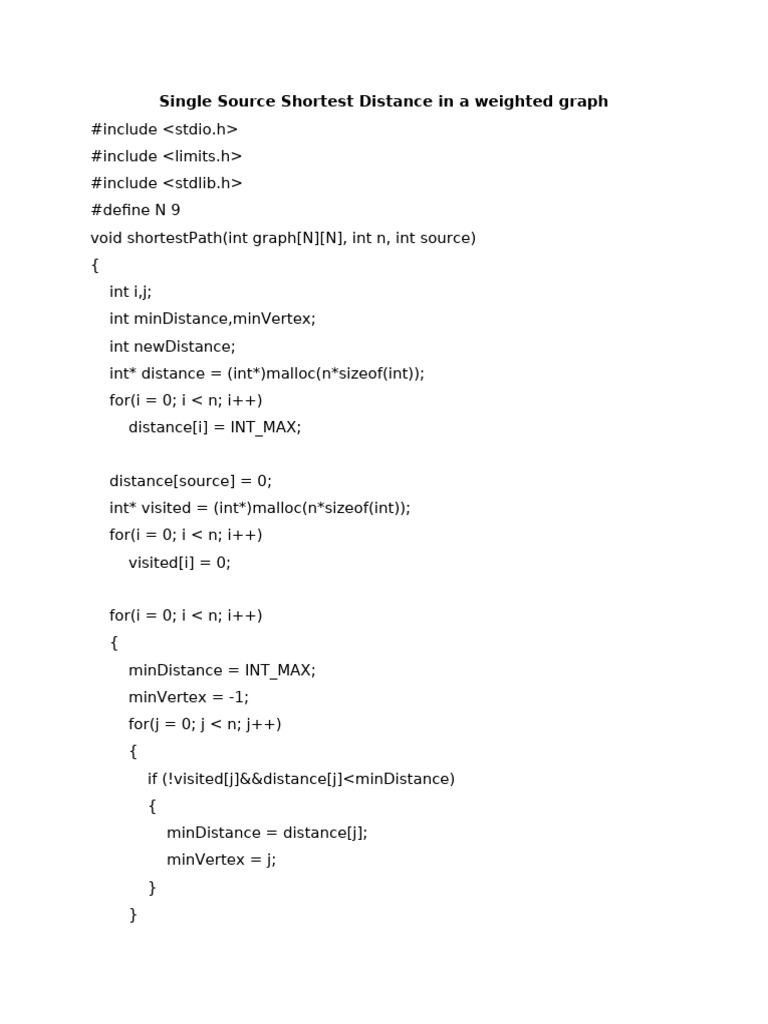 Shortest Path | PDF | Teaching Methods & Materials