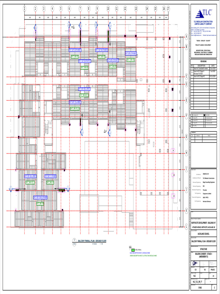 HLC - TLC - DR - 77-S1063-BALCONY FINWALL PLAN - GROUND FLOOR-Rev-C ...