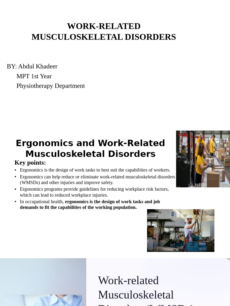 Ergonomics and Work-Related MSDs Guide | PDF | Musculoskeletal System ...