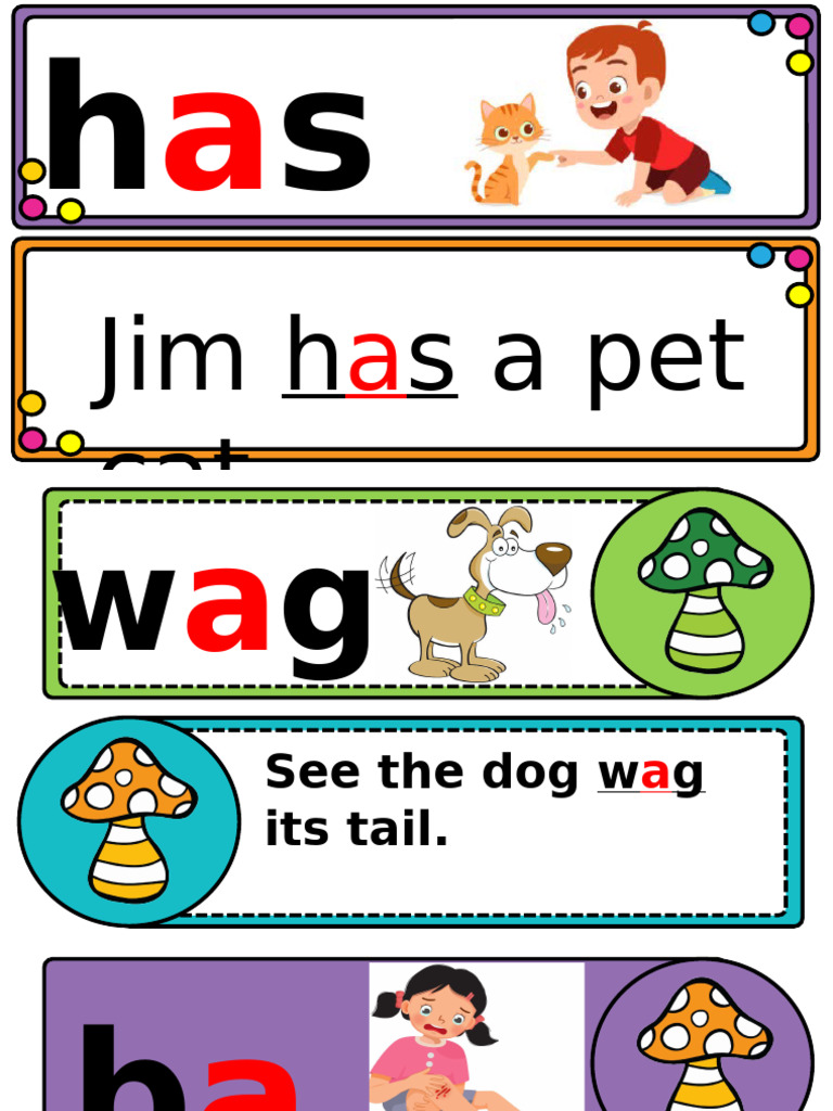 Short Vowels A and I Spelling Words - W1 | PDF