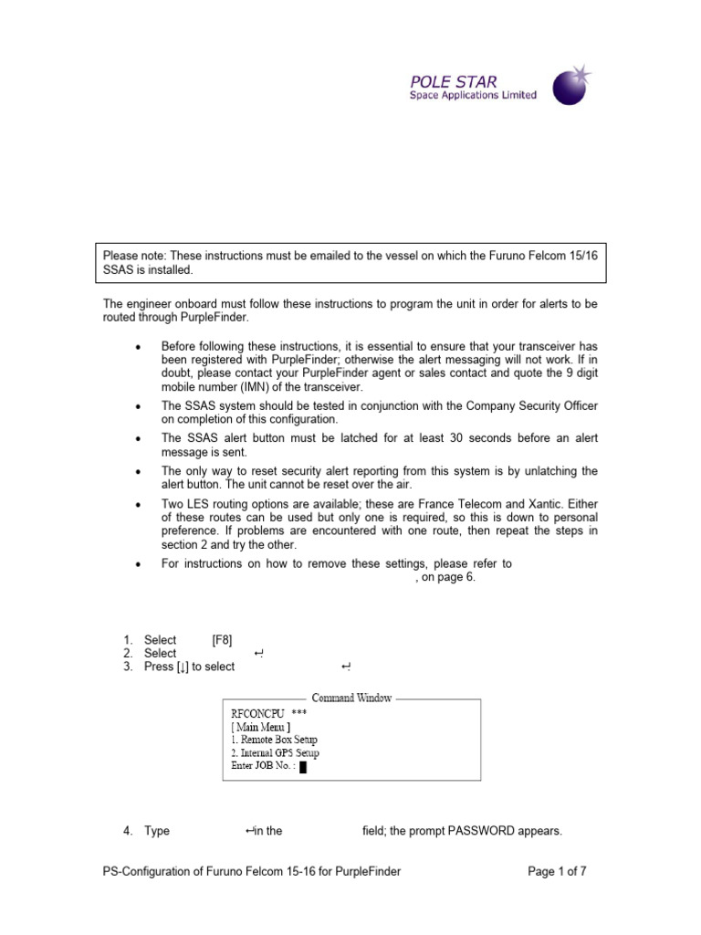 Felcom 15-16 For PurpleFinder Polestar Sailor | PDF | System Software ...