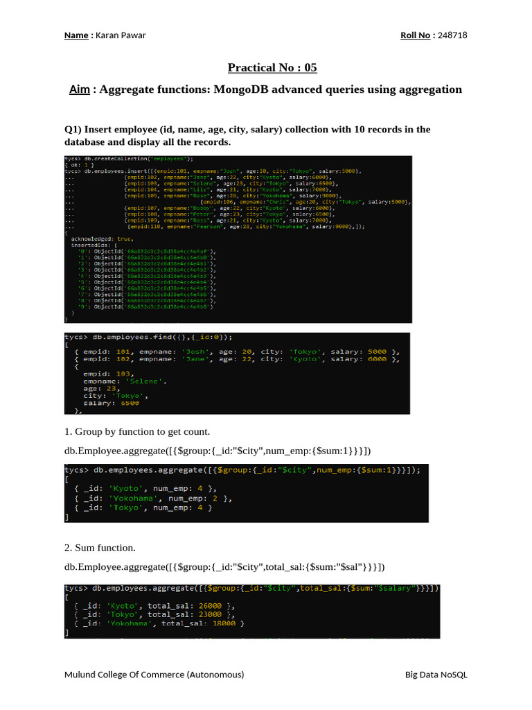 Practical No 5 | PDF