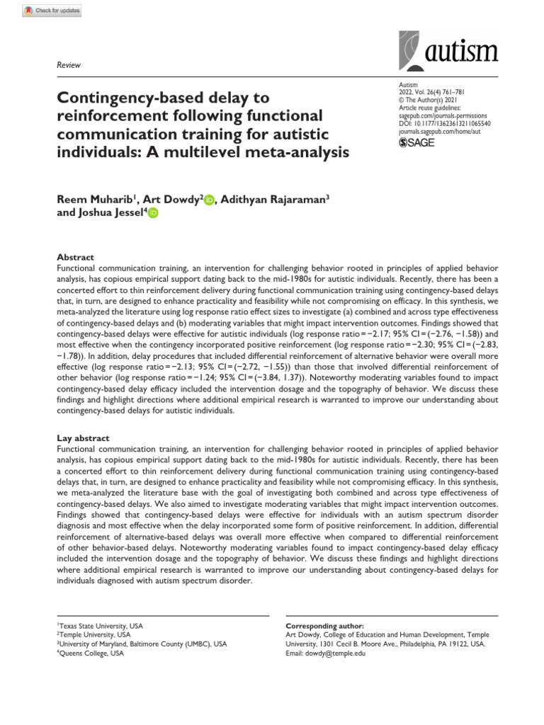 2021 Muharib Et Al. Autism Pfa SBT Replication 1 | PDF | Autism ...