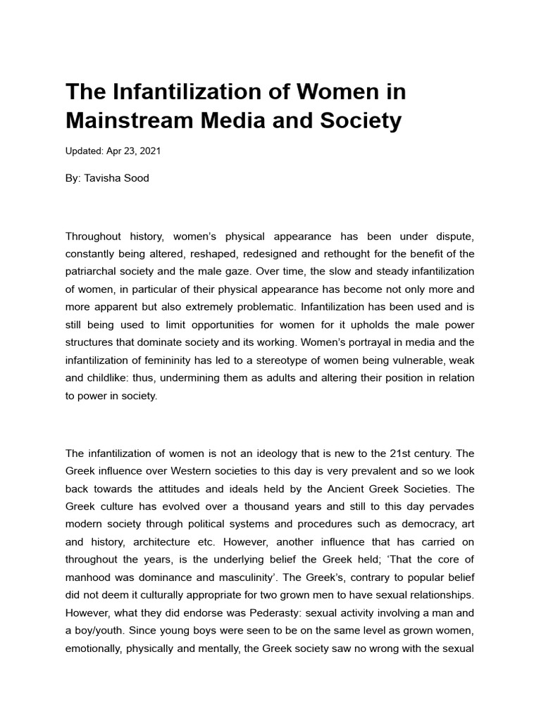 Infantilization of Women in Media | PDF | Masculinity | Femininity