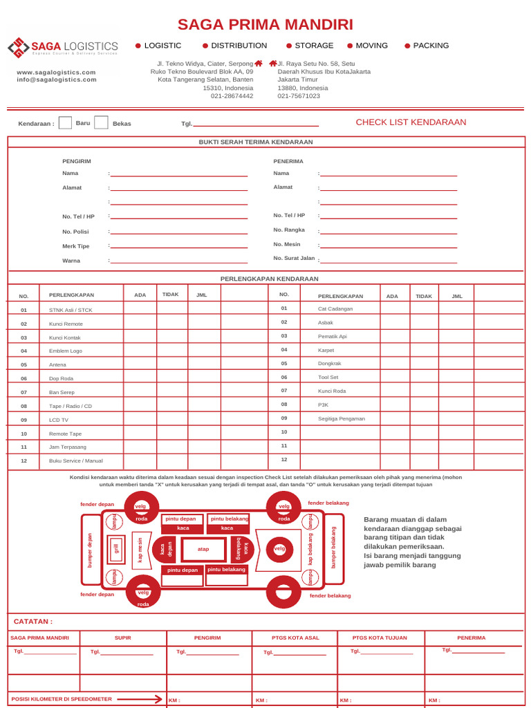 Form Check List Mobil | PDF